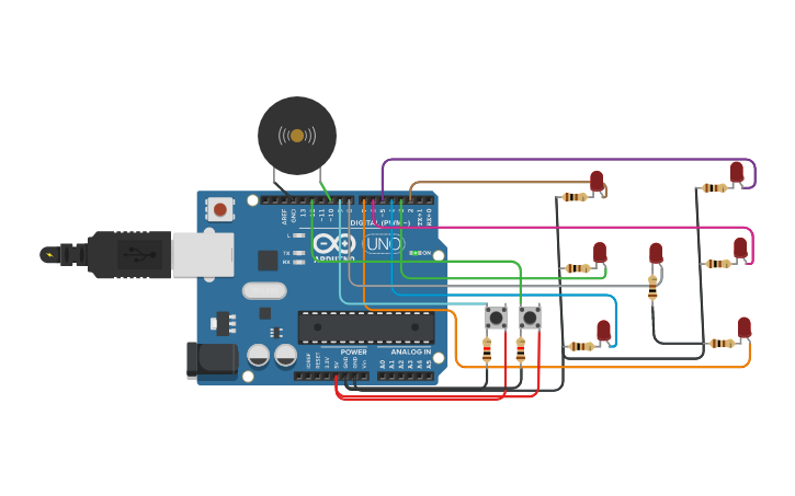 Circuit design Electronic Dice Using Arduino - Tinkercad Circuit design Electronic Dice Using Arduino - Tinkercad