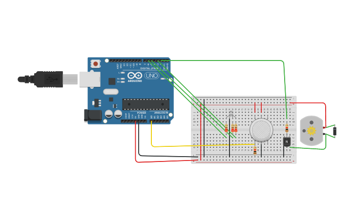 Circuit design Gassensor | Tinkercad