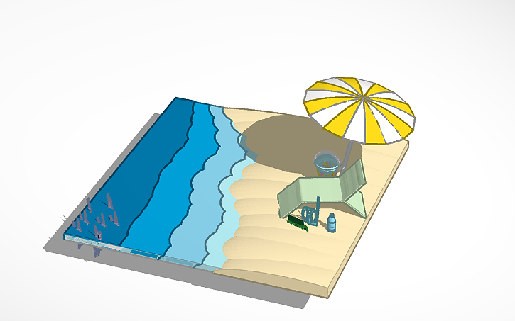 3D design beach - Tinkercad