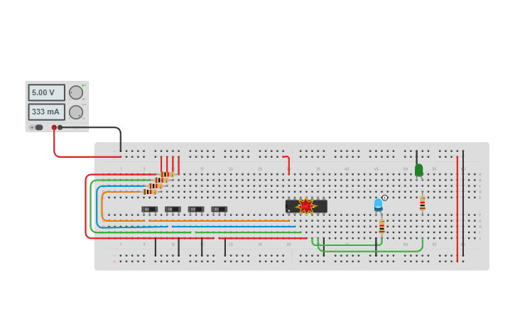 Circuit design D flip flop dengan IC 7474 | Tinkercad