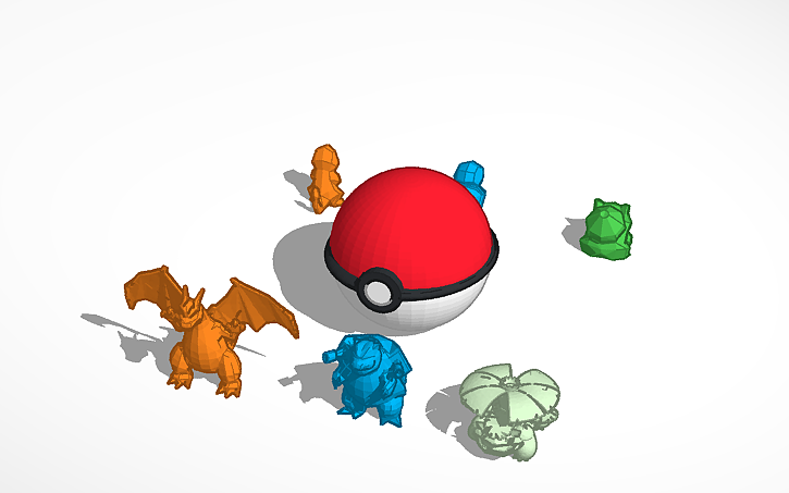 3D design Kanto Starters and evolved forms | Tinkercad