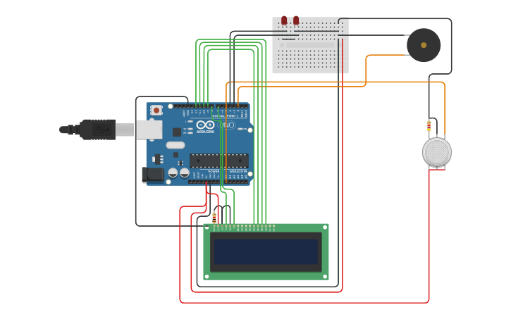 Circuit design gas sensor | Tinkercad