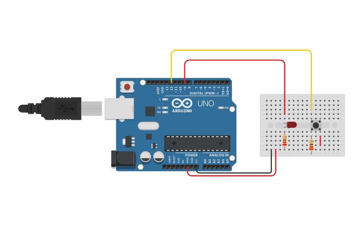 Circuit design boton - Tinkercad