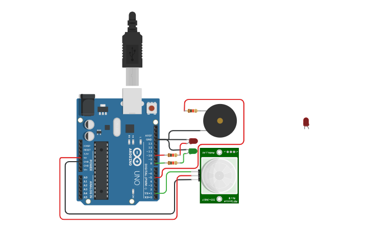 Circuit Design Pir Sensor Tinkercad