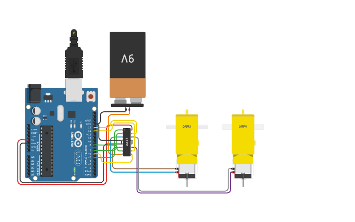 Circuit design Robot Motor w/ speed control - Tinkercad
