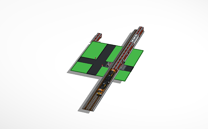 3D design Railroad Crossing & 4 Way Intersection - Tinkercad