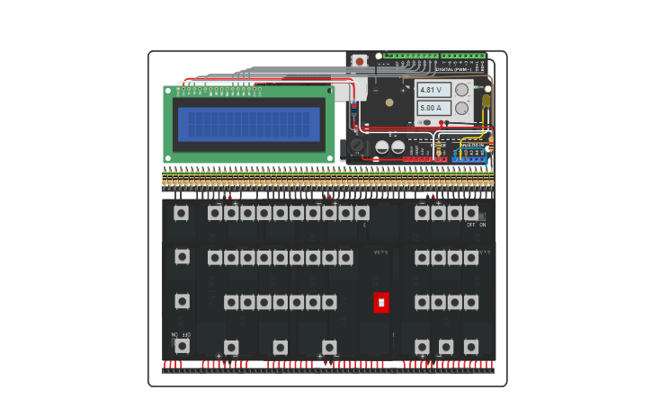 Circuit design COMPUTER KEYBOARD SIMULATOR = 48 KEYS - Tinkercad