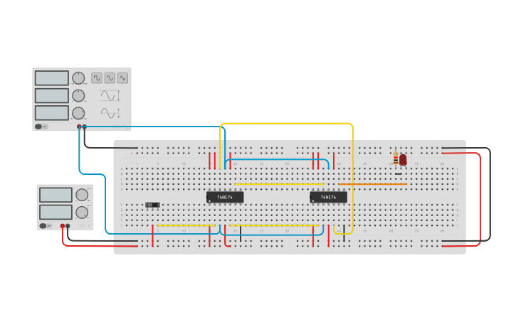 Circuit design SERIAL IN SERIAL OUT - Tinkercad