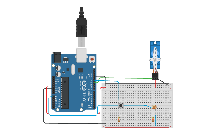 Circuit design Arduino II Practica 5 - Tinkercad