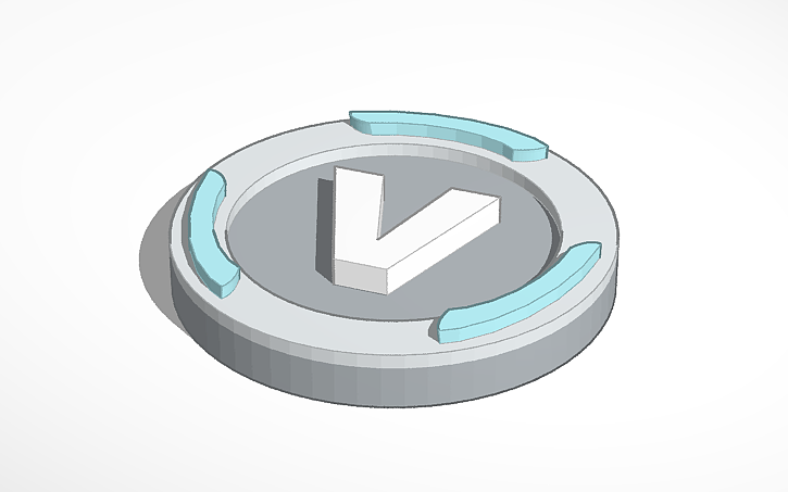 3D design Fortnite V-Bucks (V2) - Tinkercad