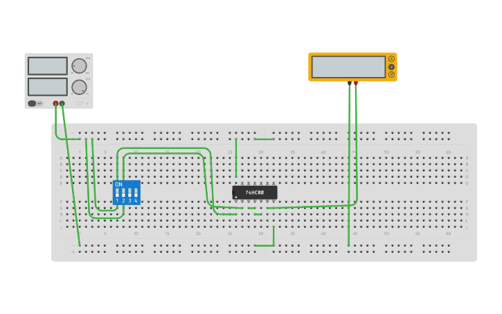 Circuit design AND using NAND - Tinkercad
