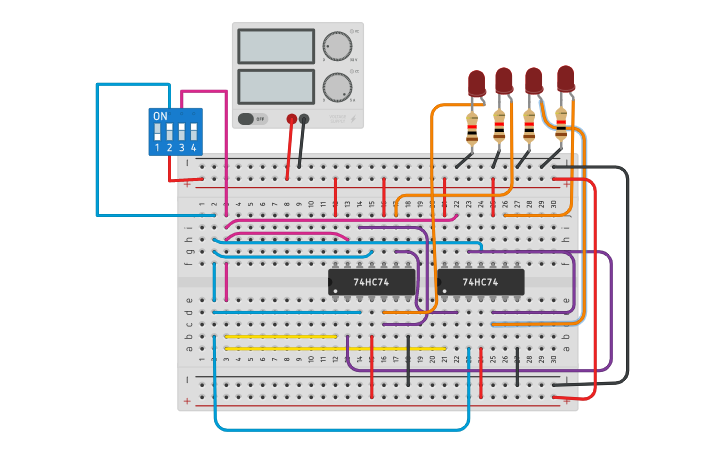 Circuit Design Johnson Counter Mobius Counter Tinkercad