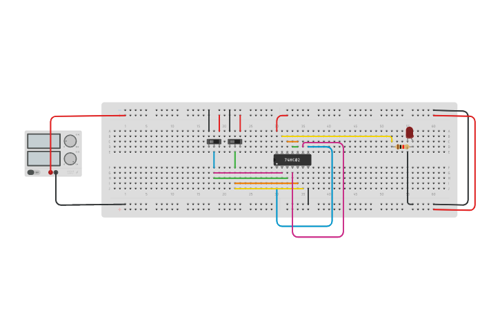 Circuit design NAND using NOR gate - Tinkercad
