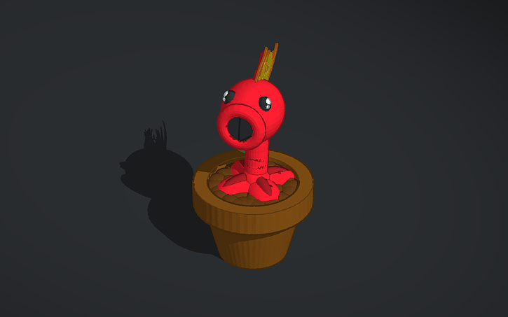 3D design Fire Pea in a pot - Tinkercad