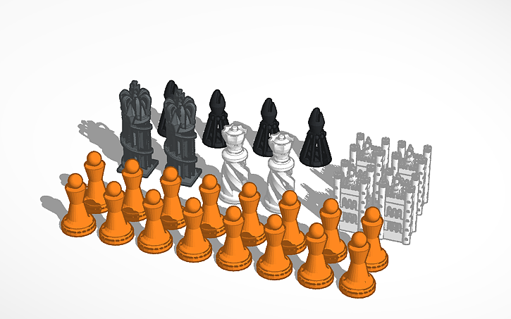 3D design Chess Peices - Tinkercad