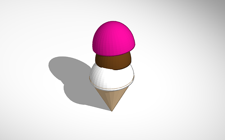 3D design 3 tier ice cream | Tinkercad