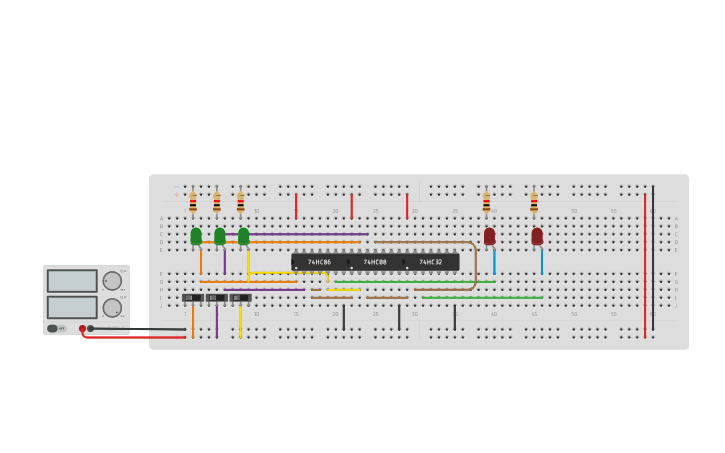 Circuit design Full Adder - Tinkercad