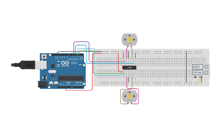 Circuit design Movimiento de motor - Dylan Quigley | Tinkercad