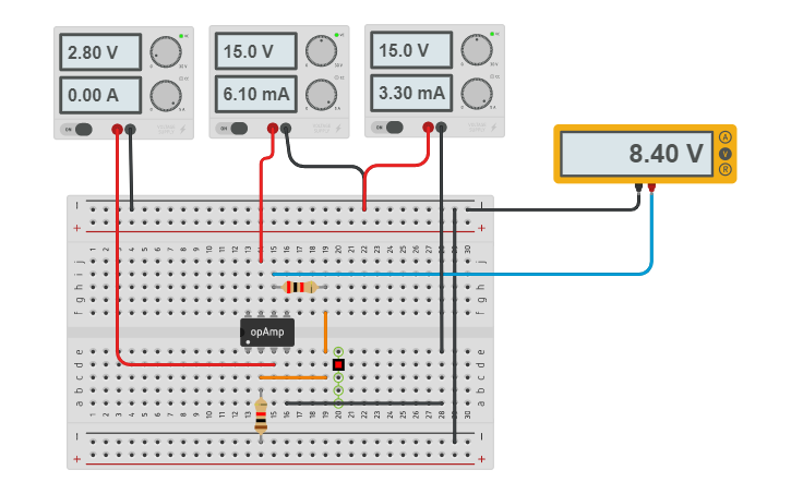 Circuit Design Opamp Ni Tinkercad