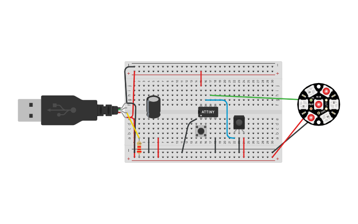 Circuit design Neopixel Jewel - Tinkercad