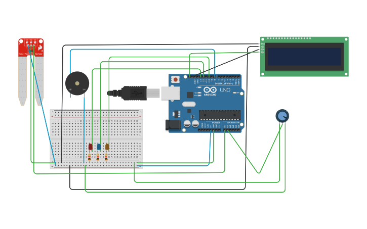 Circuit design Program 5: Soil Moisture Sensor - Tinkercad