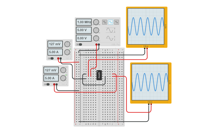 Circuit design Parte C - Buffer - Tinkercad