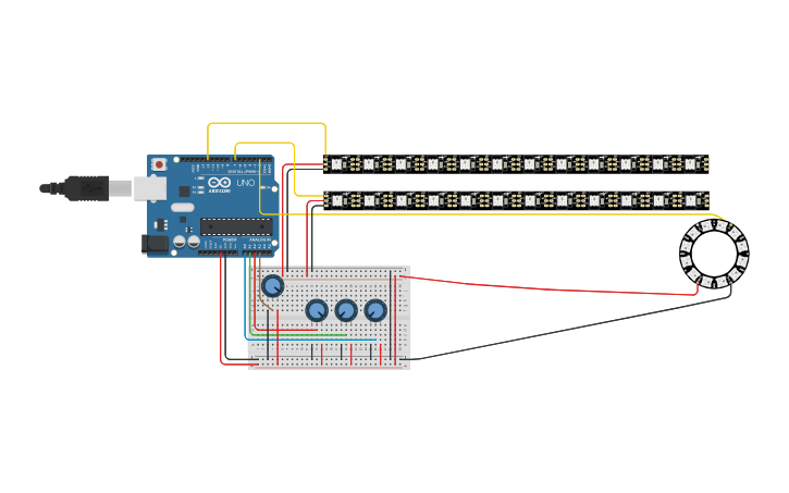 Circuit design Neopixel - Tinkercad