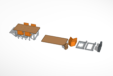 3D design #ModularMagnetic: Contemporary dining table and chairs (Beta ...