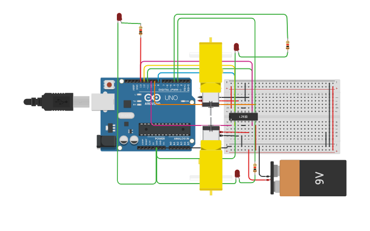 Circuit design Motor Controller and Monitor - Tinkercad