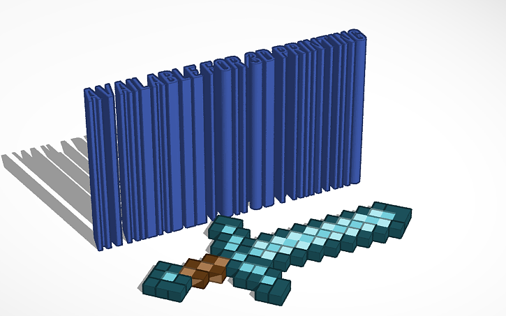 3D design Minecraft diamond sword | Tinkercad