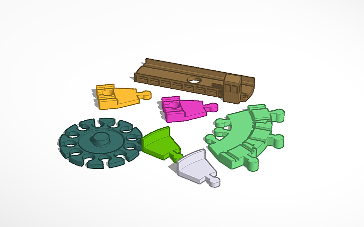 3D design Wooden Railway Turntabele - Tinkercad