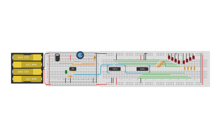 Circuit design Copy of Contador binario 8 bits - Tinkercad Circuit design Copy of Contador binario 8 bits - Tinkercad