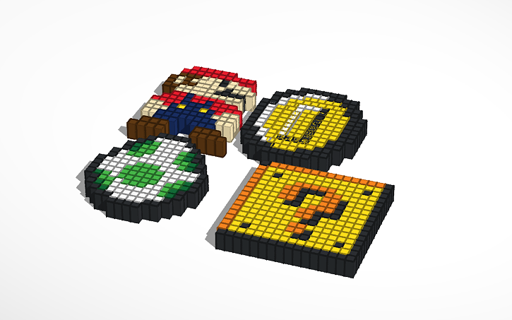 3D design Pixel Art Mario - Tinkercad