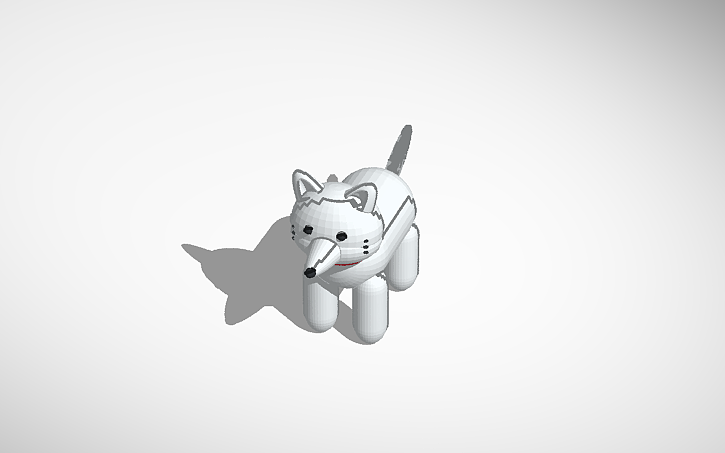 3D design Arctic fox - Tinkercad