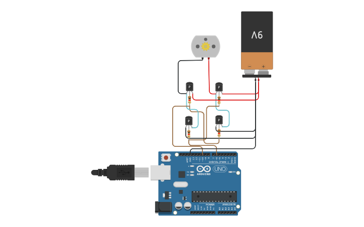 Circuit design Ponte H - Tinkercad