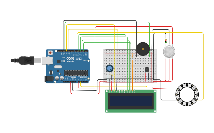 Circuit design IOT MINI PROJECT | Tinkercad