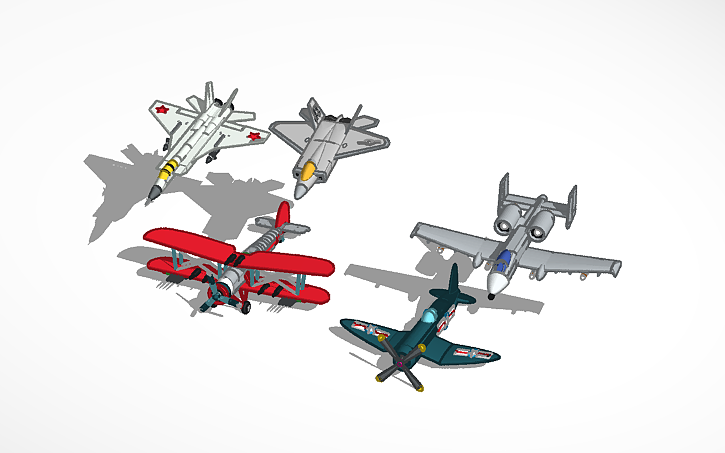3D design Military Fighter Planes - Tinkercad