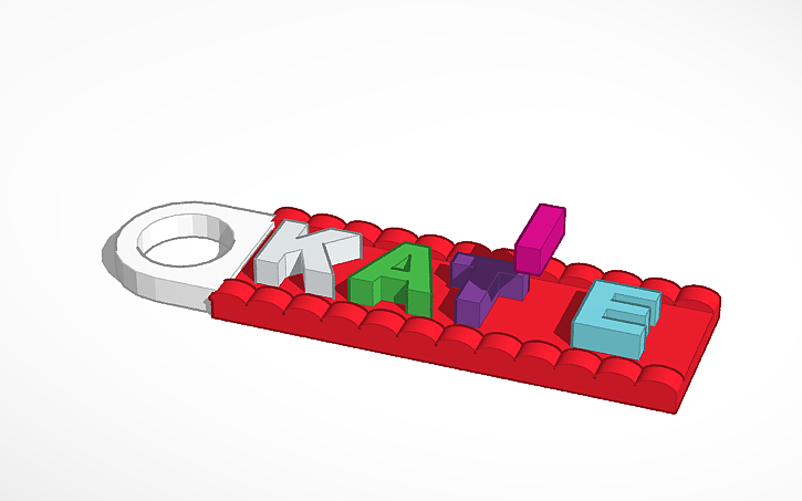 3D design Key Ring, Letters! - Tinkercad
