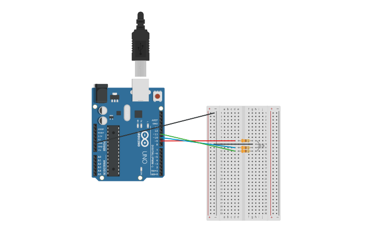 Circuit design Led RGB | Tinkercad
