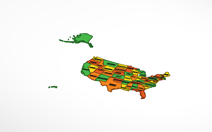 3D design map of the united states | Tinkercad