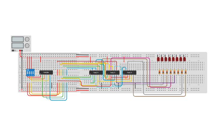Circuit design DEMULTIPLEXER 8 bit - Tinkercad