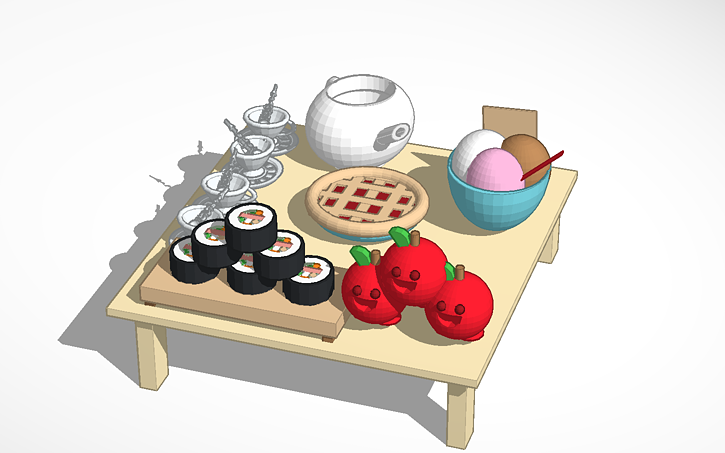 3D design food party | Tinkercad