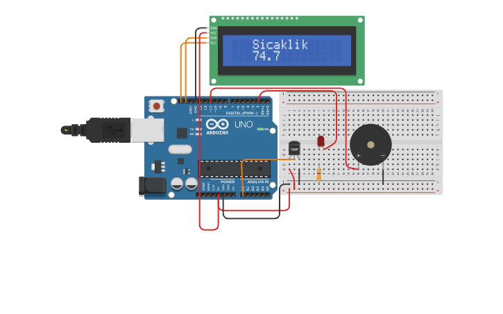 Circuit Design Yangın Alarmı Lm35 Ve Lcd Sıcaklık Sensörü Led Buzzer