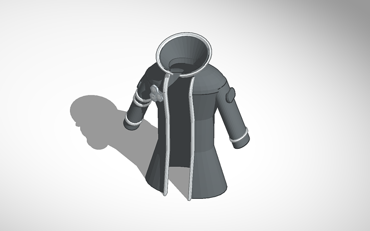 3D design Kirito's midnight cloak - Tinkercad