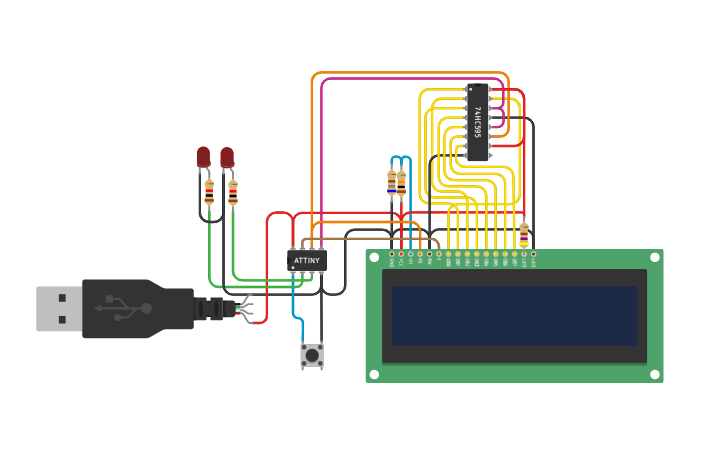 Circuit design 3 wire (!) LCD control witn shift register & ATtiny (non ... Circuit design 3 wire (!) LCD control witn shift register & ATtiny (non ...