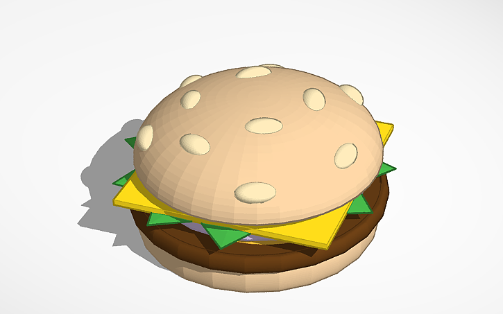 3D design MC Donald's burger for Jiggs - Tinkercad