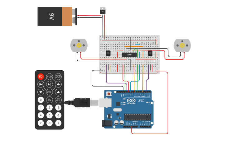 Circuit design Line Following Robot(REAL) - Tinkercad