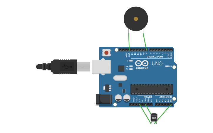 Circuit design fire - Tinkercad