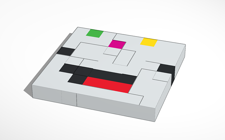 3D design Minecraft derpy face | Tinkercad