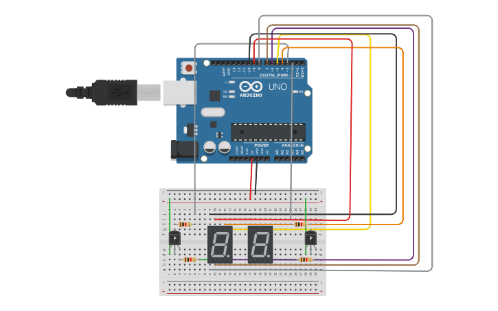 Circuit design transistores - Tinkercad